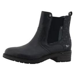 Winterstiefelette Mustang SHOES "Gelja", Damen, Gr. 41, blau (nachtblau), Lederimitat, Klassisch, Schuhe, Stiefelette, Winterboots mit Anziehlasche