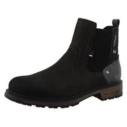 Chelseaboots Mustang SHOES "Marian", Herren, Gr. 41, grau (dunkelgrau), Elastischer Einsatz, Lederimitat, Schuhe, Stiefelette, Boots mit Warmfutter