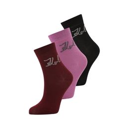 K by KARL LAGERFELD Karl Lagerfeld Socken Damen Gr&ouml;&szlig;e 35/38 orchidee / bordeaux / schwarz / wei&szlig;