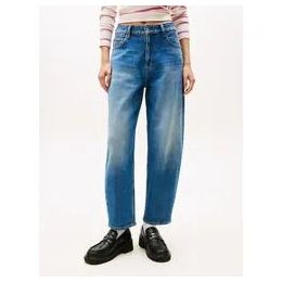 Tapered-fit-Jeans Tommy Jeans "JEANIE BALLOON BI0134", Damen, Gr. 29, Länge 30, denim medium, Denim/Jeans, Obermaterial: 99% Baumwolle, 1% Elasthan, unifarben, relaxed fit, Jeans
