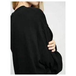 Rundhalspullover MOSHI MOSHI MIND "moshi moshi mind Pullover Better", Damen, Gr. One Size, schwarz, Obermaterial: 100% Baumwolle, Pullover