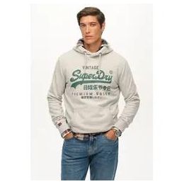 Kapuzensweatshirt Superdry "VL DUO CLASSIC HOOD", Herren, Gr. M, ice grau marl, angeraute Sweatware, Obermaterial: 100% Seide, meliert, Modisch, regular fit, Rundhals, Sweatshirts
