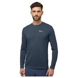 Langarmshirt Jack Wolfskin "VONNAN LS T M", Herren, Gr. M (50), blau (midnightsky), Oberstoff: 100% POLYESTER, Shirts