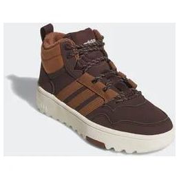 Sneaker Adidas SPORTSWEAR "KINDER HOOPS 4.0 MITTELHOHER", Gr. 37, shadow braun, supplier colour, sanftes weiß, Leder, Synthetik, Sportlich, Schuhe