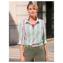 Hemdbluse Classic Basics, Damen, Gr. 38, pink (ecru, fuchsia, gestreift), 100% Baumwolle, gemustert, gestreift, Blusen