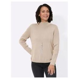 Stehkragenpullover Casual Looks "Pullover", Damen, Gr. 40, beige (elfenbein), 100% Baumwolle, unifarben, Pullover