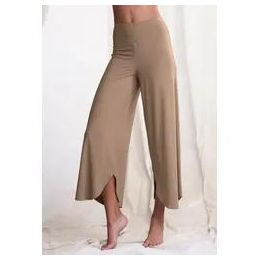 Culotte Lascana, Damen, Gr. 48/50, N-Gr, taupe, Obermaterial: 93% Polyester, 7% Elasthan, Basic, Hosen, mit gerundetem Beinsaum in weich fließender Qualität
