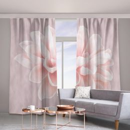 Vorhang Dahlie Blume Lavendel Rosa Weiß - blickdichte Gardine Blumen Floral Wohnzimmer Schlafzimmer Küche Bad Badezimmer Jugendzimmer Rosa