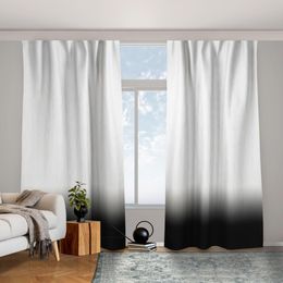Bilderwelten Vorhang Dip-Dye Tiefschwarz - blickdichte Gardine Abstrakt Wohnzimmer Schlafzimmer K&uuml;che Bad Badezimmer Jugendzimmer Schwarz