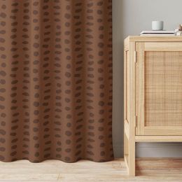 Vorhang Ungleiche Punkte Muster - Rehbraun - blickdichte Gardine Muster Wohnzimmer Schlafzimmer Küche Bad Badezimmer Braun