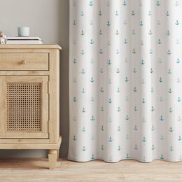 Bilderwelten Vorhang No.YK62 Anker Türkis - blickdichte Gardine Illustration Muster Kinderzimmer Baby Babyzimmer Mädchen Mädchenzimmer Jungen Jungenzimmer Türkis