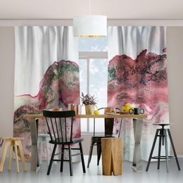 Vorhang Abstraktes Farbenspiel in Rot - blickdichte Gardine Abstrakt Aquarell Kunstdruck Wohnzimmer Schlafzimmer Küche Bad Badezimmer Bunt