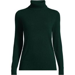 LANDS' END Rollkragen-Pullover aus Kaschmir, Damen,  Grün, Kaschmir, by Lands' End
