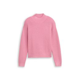 Tom Tailor Mädchen Strickpullover mit Stehkragen, rosa, Uni, Gr. 152