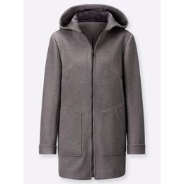 WITT Damen Kapuzenjacke mit Innentasche, anthrazit-meliert, Gr&ouml;&szlig;e 38
