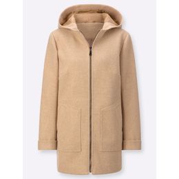 WITT Damen Kapuzenjacke mit Innentasche, camel-meliert, Gr&ouml;&szlig;e 21