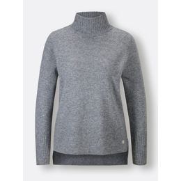 CREATION L PREMIUM Witt Damen Rollkragenpullover mit 10% Kaschmir, rauchblau-steingrau-meliert, Gr&ouml;&szlig;e 38