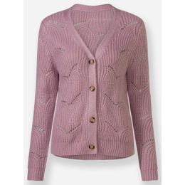 WITT Damen Strickjacke in flauschiger Qualit&auml;t, mauve, Gr&ouml;&szlig;e 38