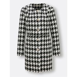 CREATION L PREMIUM Witt Damen Jacquardblazer mit 40% Wolle, schwarz-ecru, Gr&ouml;&szlig;e 36