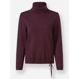 WITT Damen Langarm-Pullover mit halsfernem Rollkragen, burgund, Gr&ouml;&szlig;e 40