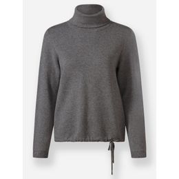 WITT Damen Langarm-Pullover mit halsfernem Rollkragen, anthrazit-meliert, Gr&ouml;&szlig;e 42