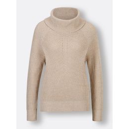 CREATION L PREMIUM Witt Damen Rollkragenpullover mit Raglan-&Auml;rmel, beige-champagner-meliert, Gr&ouml;&szlig;e 38