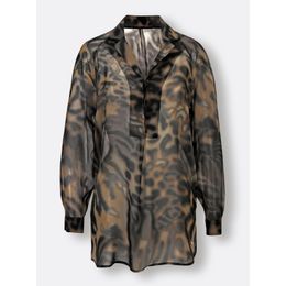 CREATION L PREMIUM Witt Damen Seidenbluse mit Digitaldruck, schwarz-bedruckt, Gr&ouml;&szlig;e 44