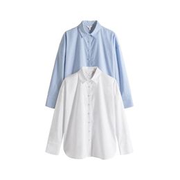 The Set Bluse Damen Größe XS hellblau / weiß