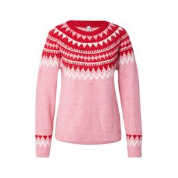 Only Pullover Damen Gr&ouml;&szlig;e XS rosa / rot / wei&szlig;