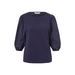 Tchibo - Shirt mit Lochstickerei - Damen - Gr. L - dunkelblau
