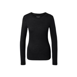 Tchibo - Langarmshirt mit Merinowolle - Damen - Gr. XS - schwarz