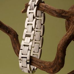 Holzkern Armband Forte (Marmor/Silber), Naturholz, Damen und Herren, größenverstellbar