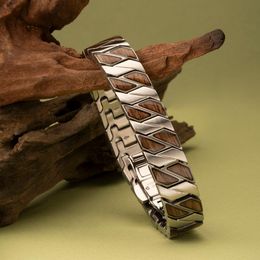 Elegantes Herren Armband Bariton, Silber Edelstahl, Wasserfest