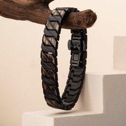 Holzkern Armband Bariton (Zebrano/Schwarz), Naturholz, Damen und Herren, größenverstellbar