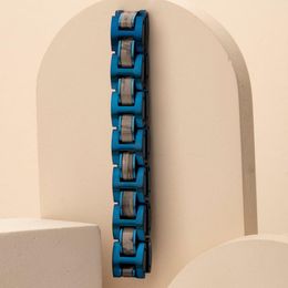 Holzkern Armband Fortissimo (Grauer Marmor/Blau), Naturholz, Damen und Herren, größenverstellbar
