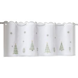 HEINE HOME unisex Kurzgardine weiß-grün, Größe 45x120 cm