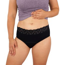Damen Hygiene-Spitzenslip schwarz, Größe 38/40