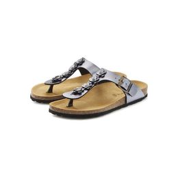 Lascana Zehentrenner 'Sandale, Pantolette, offener Schuh, Sommerschuh,' grau Gr. 37 für Damen