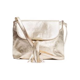 Pia Sassi Leder-Umhängetasche "Serra Dolcedorme" in Gold - (B)27 x (H)22 x (T)10 cm - 73% | Damen-taschen