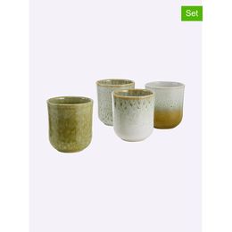 HEINE HOME 4er-Set: Espressobecher in Creme/ Oliv - (H)6 x Ø 5 cm - 67% | Gedeckter-tisch