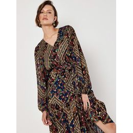 Apricot Kleid in Schwarz/ Beige/ Dunkelblau - 62% | Größe M | Damen-kleider