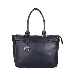 Bellicci Leder-Schultertasche "Chelsea" in Dunkelblau - (B)34 x (H)29,5 x (T)10 cm - 51% | Damen-taschen