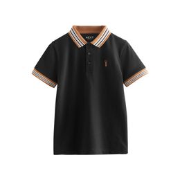 next Poloshirt Jungen Gr&ouml;&szlig;e 140 hellbraun / schwarz / wei&szlig;