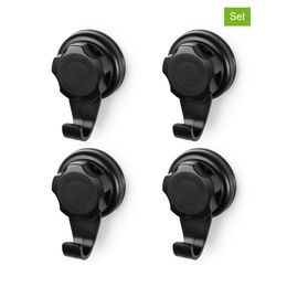 Compactor 4er-Set: Wandhaken "Bestlock" in Schwarz - (B)5,4 x (H)4 x (T)8 cm - 11% | Badezimmer-accessoires
