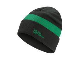 Jack Wolfskin Beanie "Stripy" in Schwarz/ Gr&uuml;n - 10% | Gr&ouml;&szlig;e S | Kindermuetzen