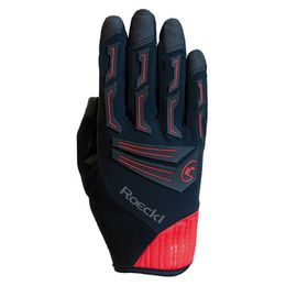 Roeckl Sports Fahrradhandschuhe "Molteno" in Schwarz/ Grau/ Rot - 32% | Gr&ouml;&szlig;e 9,5 | Damenhandschuhe