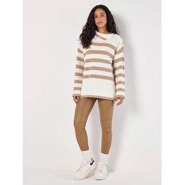 Apricot Pullover in Weiß/ Hellbraun - 46% | Größe L | Damen-pullover-cardigans