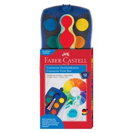 Faber-Castell Deckfarbkasten "Connector" in Blau - 12 Farben - 13% | Kinder-kreativspielzeug