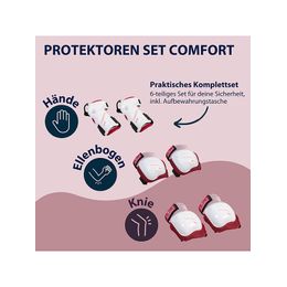 Hudora 6tlg. Protektoren-Set "Comfort" in Pink/ Wei&szlig; - 11% | Gr&ouml;&szlig;e M | Damen-outdoor-ausruestung
