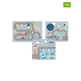 Flexa 3er-Set: Spielvorhänge "Transportation" in Hellblau/ Hellgrau - 63% |